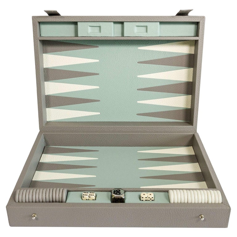 Grey Backgammon Box Game For Sale at 1stDibs
