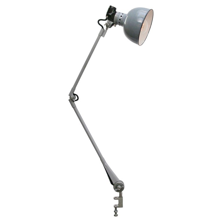 Grey Blue 2-Arm Metal Vintage Industrial Machinist Work Desk Light by ...