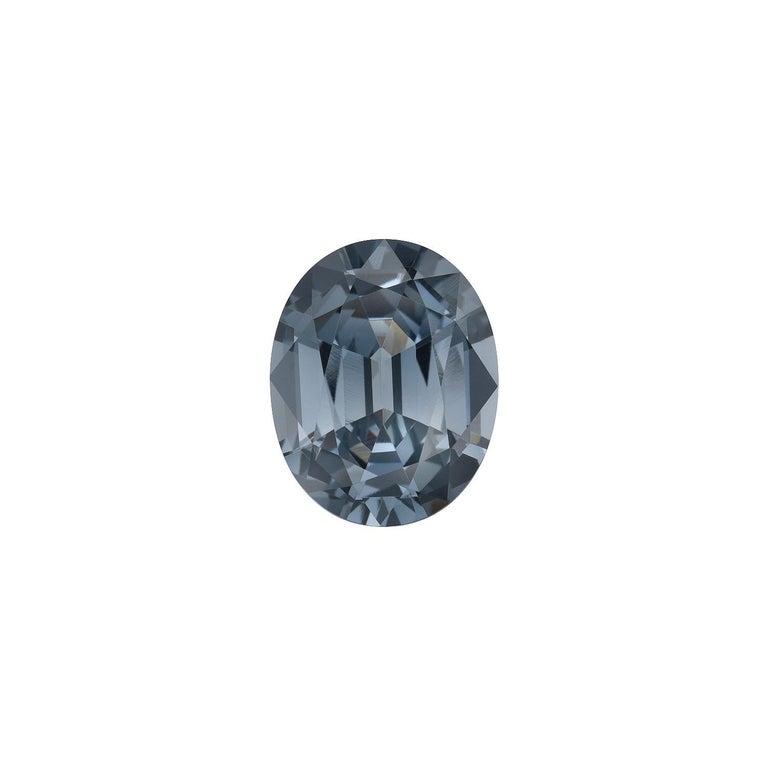Grey Blue Spinel Ring Gem 3.62 Carat Oval Unmounted Loose Gemstone For ...