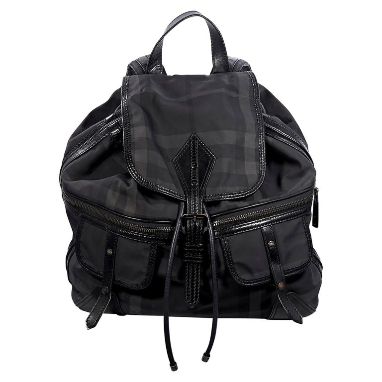 Grey Burberry Plaid Backpack For Sale at 1stDibs