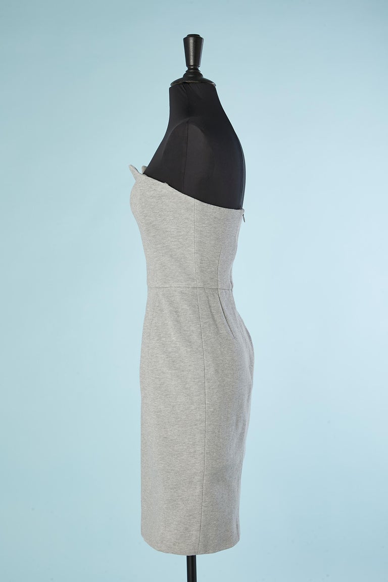 Grey bustier dress in cotton jersey Yves Saint Laurent SS 2008 For Sale ...