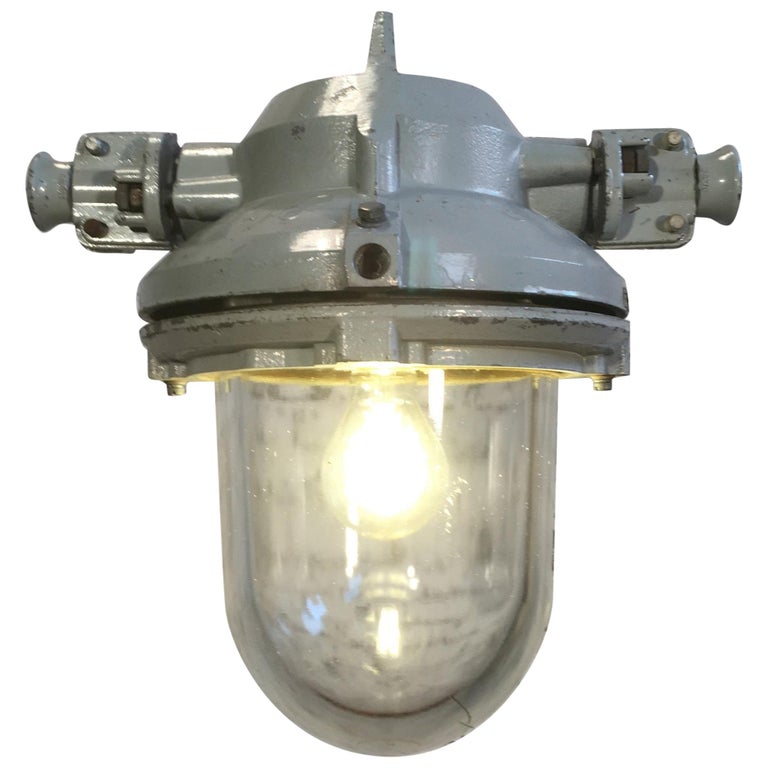 Grey Cast Aluminium Explosion Proof Lamp, 1960s at 1stDibs