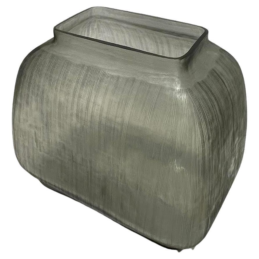 Frosted and Etched Numbered Glass Vases Set of 3 For Sale at 1stDibs