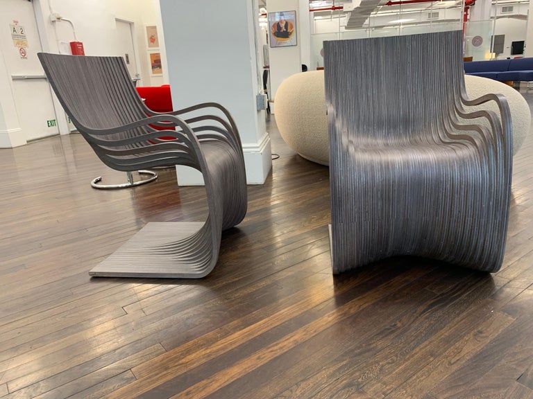 Grey Graphite Set of Two Pipa Armchairs For Sale at 1stdibs