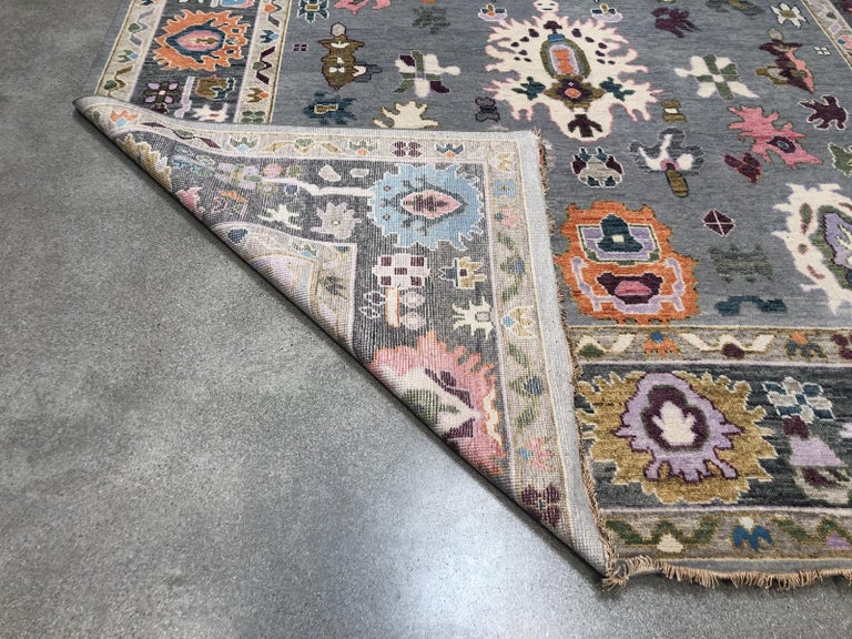 Contemporary Oushak Grey Wool Area Rug For Sale at 1stDibs ...