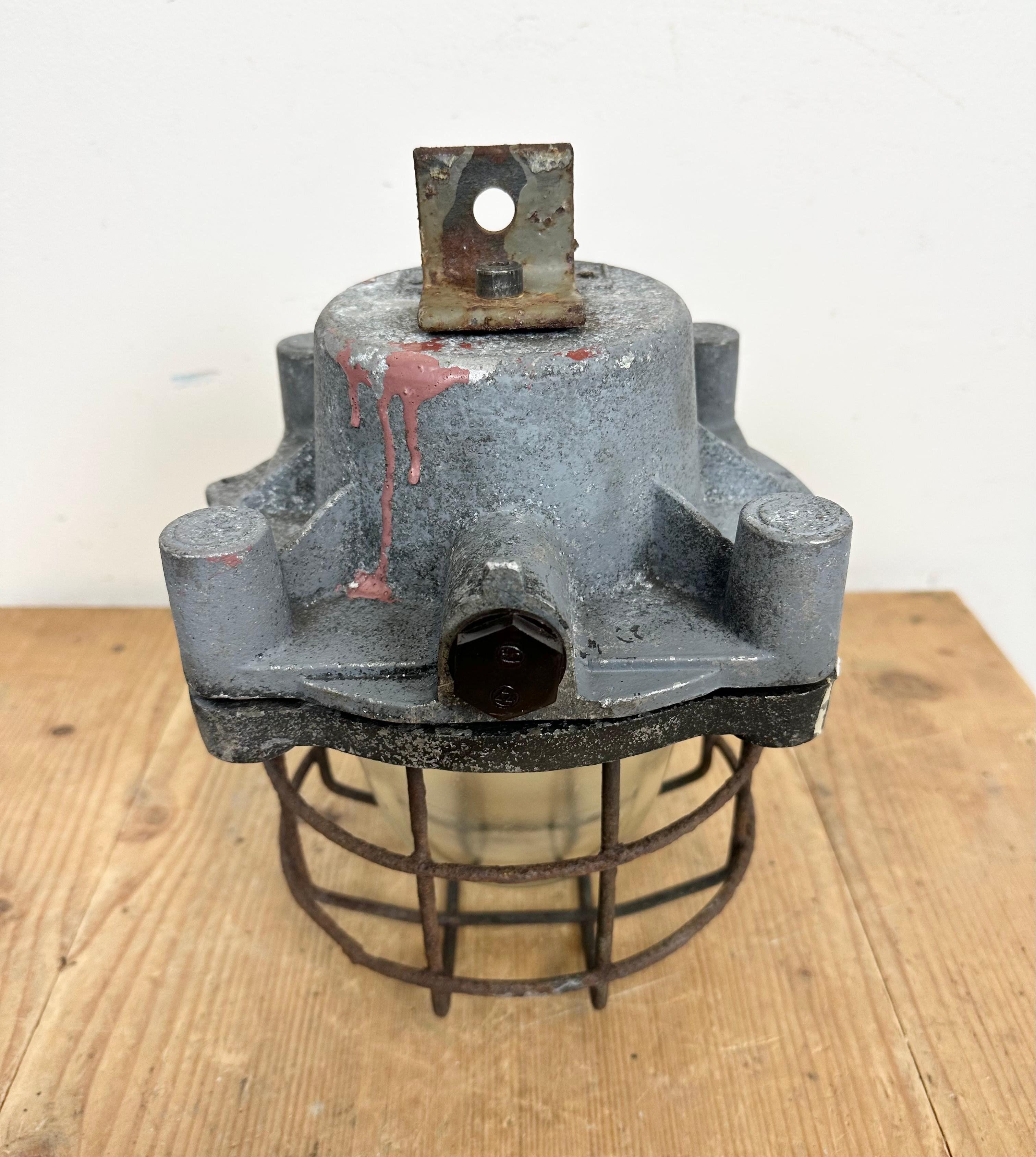 Grey Industrial Explosion Proof Lamp, 1960s at 1stDibs