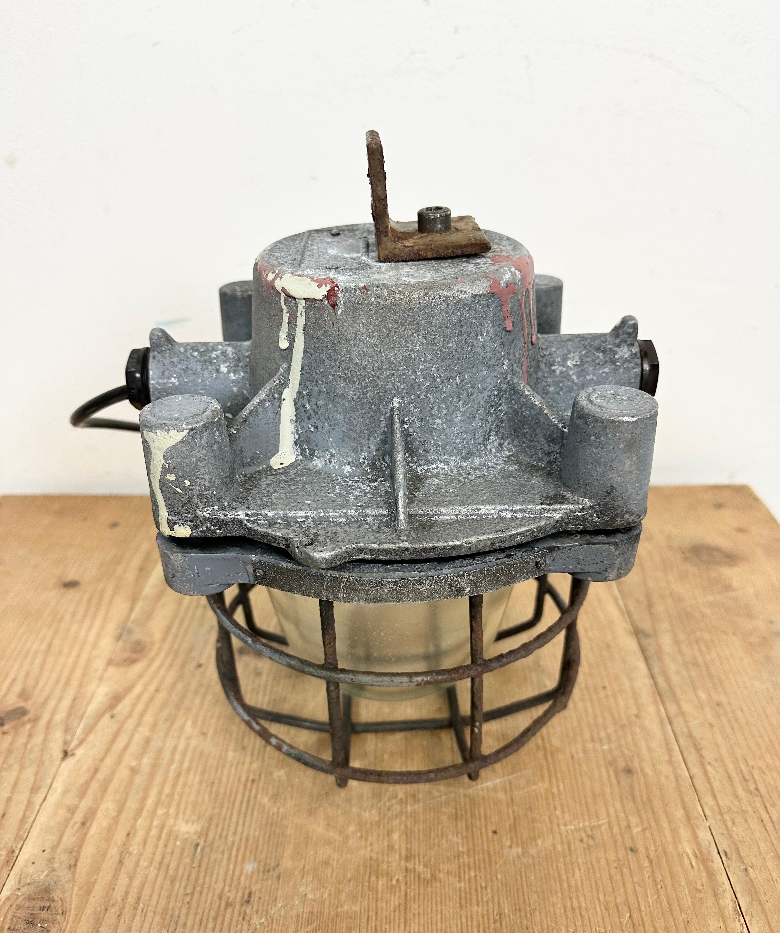 Grey Industrial Explosion Proof Lamp, 1960s at 1stDibs