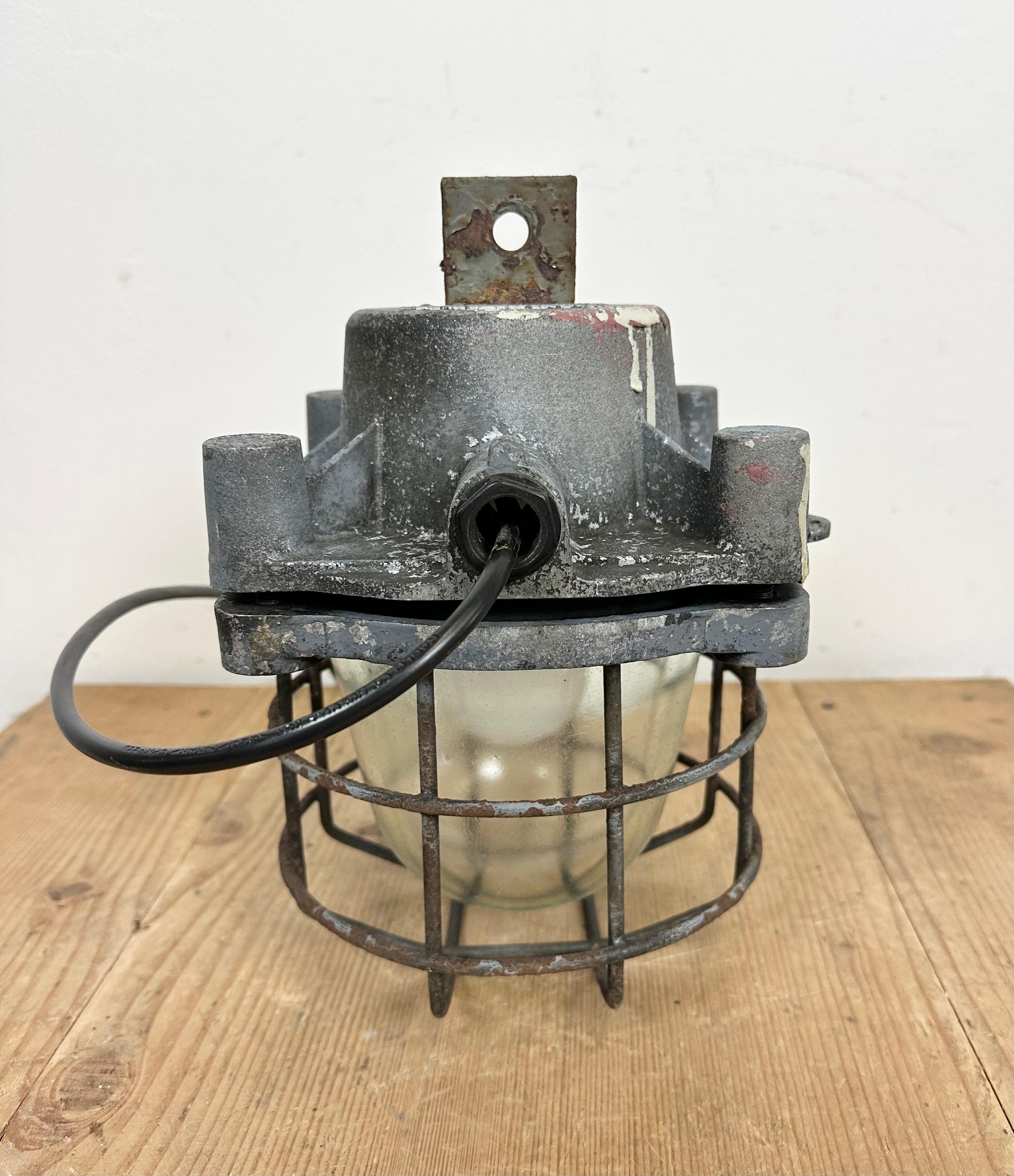 Grey Industrial Explosion Proof Lamp, 1960s at 1stDibs