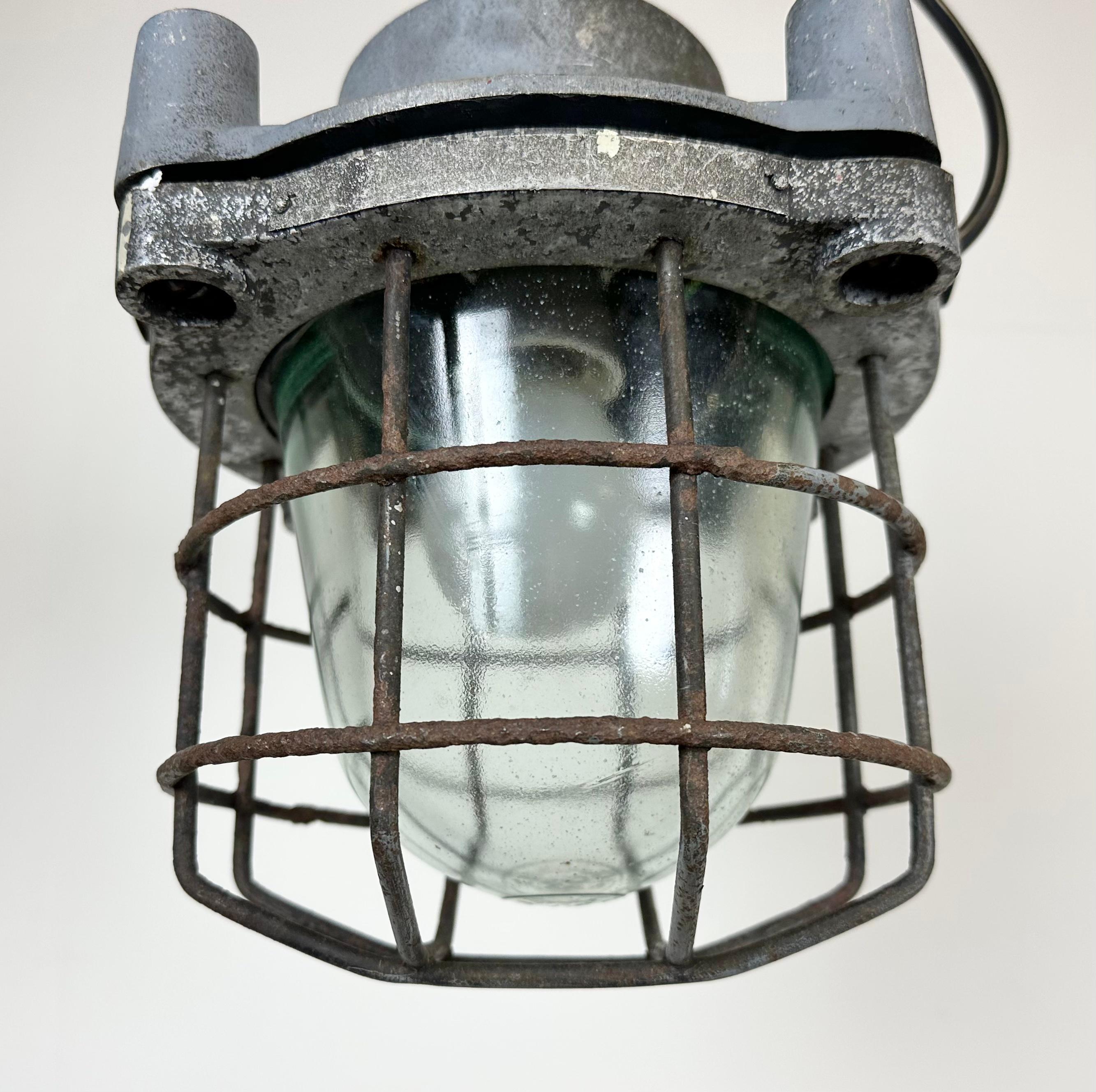 Grey Industrial Explosion Proof Lamp, 1960s at 1stDibs
