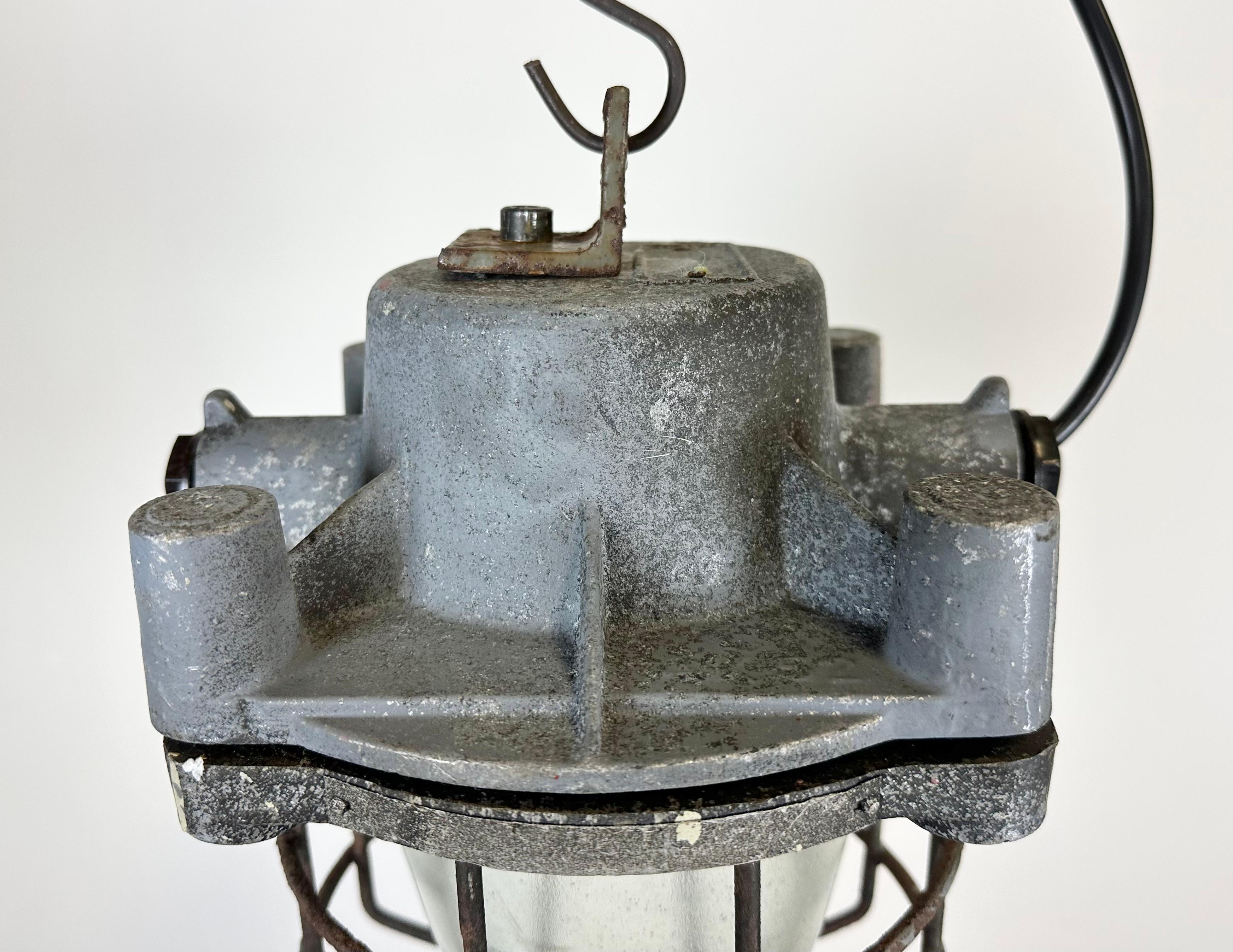 Grey Industrial Explosion Proof Lamp, 1960s at 1stDibs