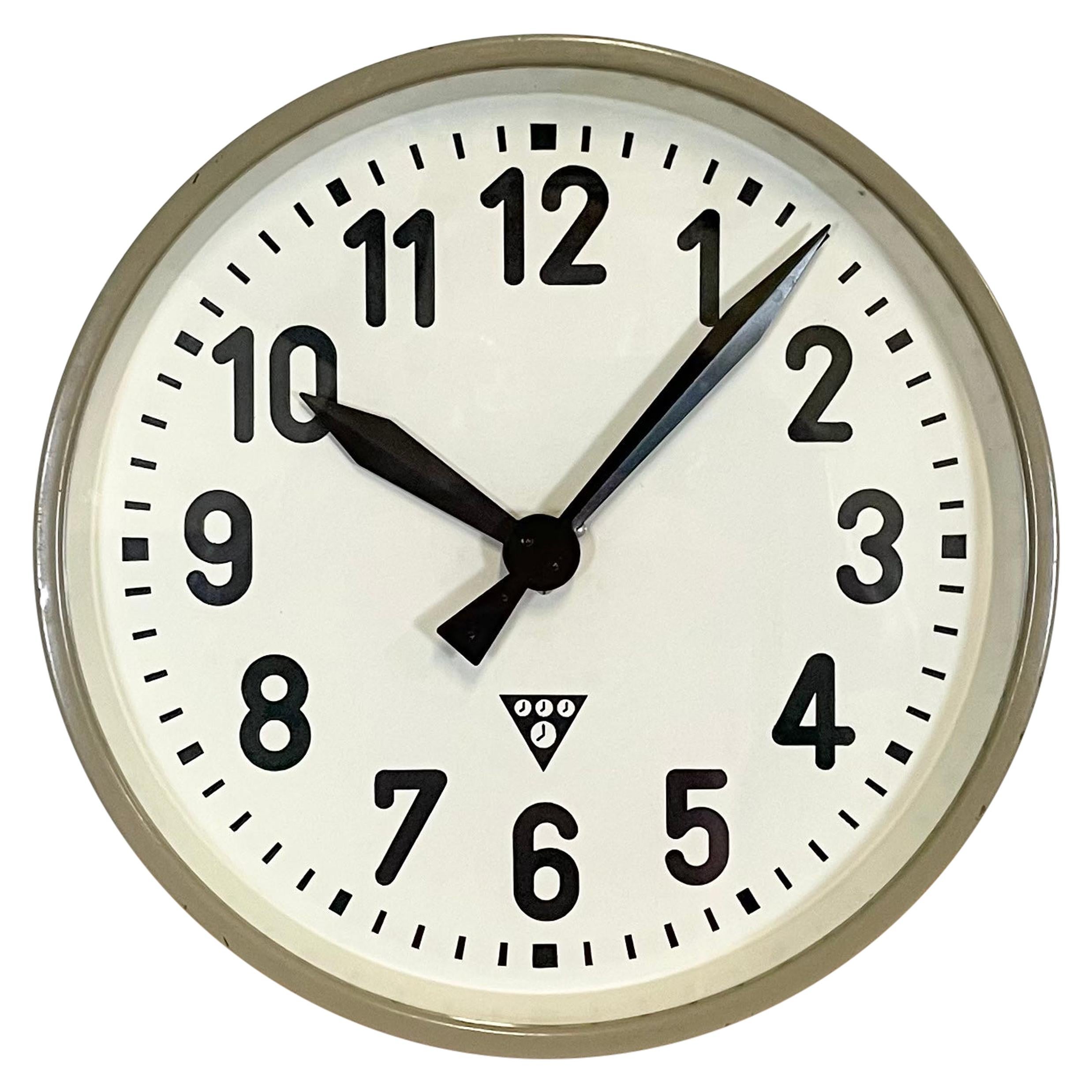 Industrial Factory Wall Clock, 1950s at 1stDibs