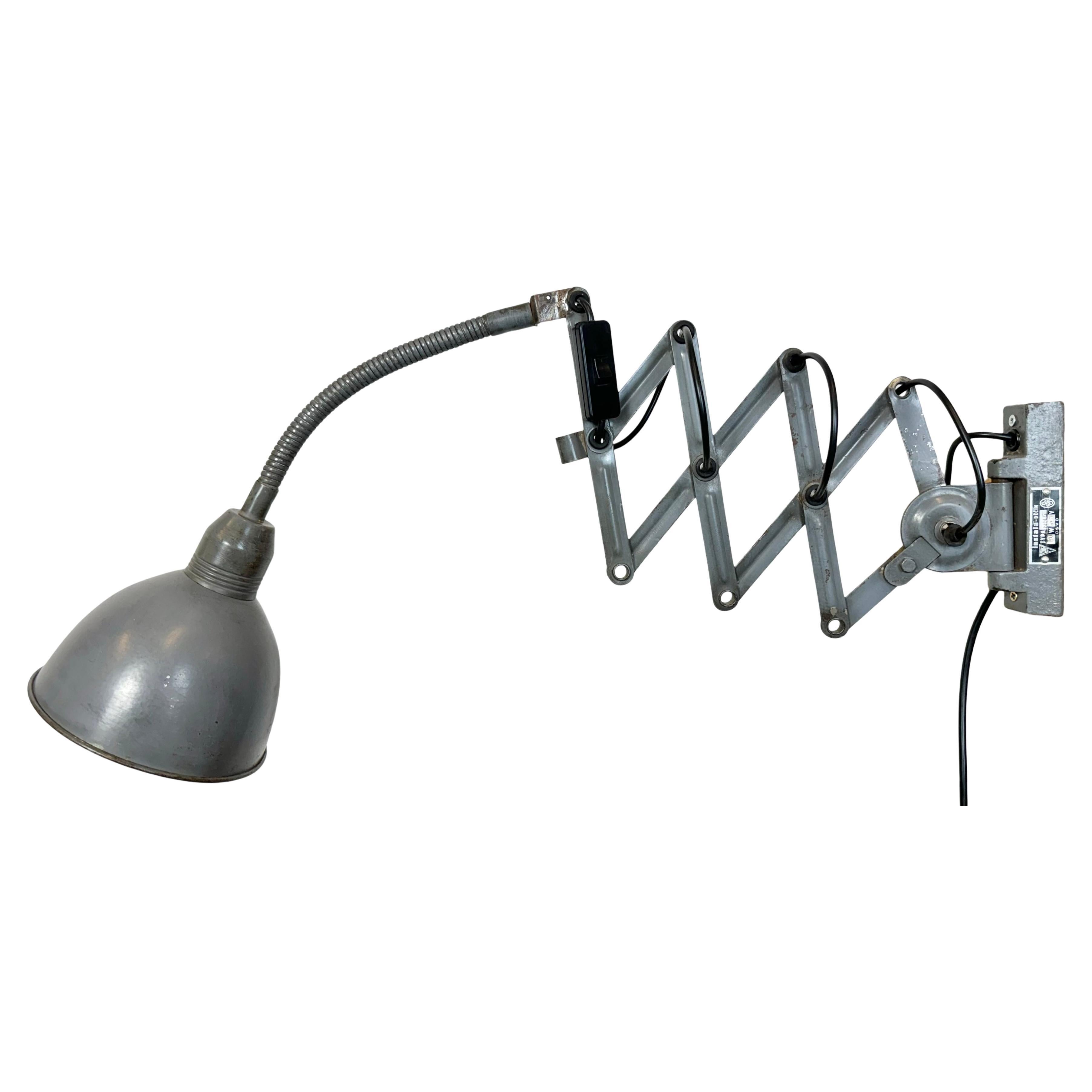 Grey Industrial Scissor Wall Lamp from Elektroinstala, 1960s For Sale ...