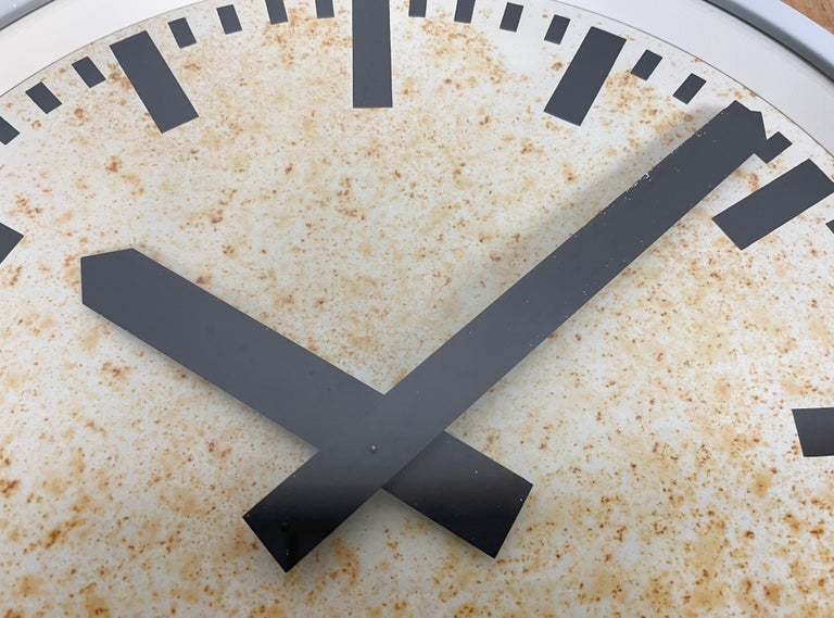 Grey Industrial Wall Clock from Benzing, 1960s For Sale at 1stDibs