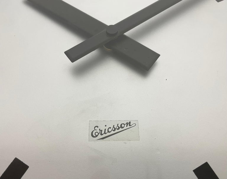 Grey Industrial Wall Clock from Ericsson, 1960s at 1stDibs
