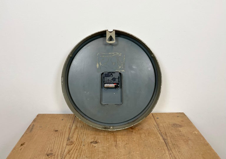 Grey Industrial Wall Clock from Ericsson, 1960s at 1stDibs