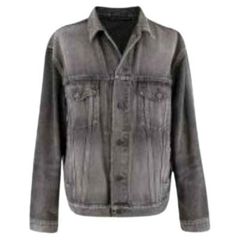 Grey Logo denim jacket For Sale at 1stDibs