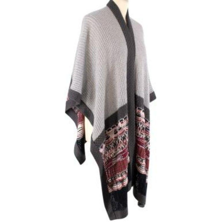 Grey Metallic Knit Poncho For Sale at 1stDibs