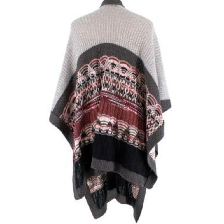 Grey Metallic Knit Poncho For Sale at 1stDibs