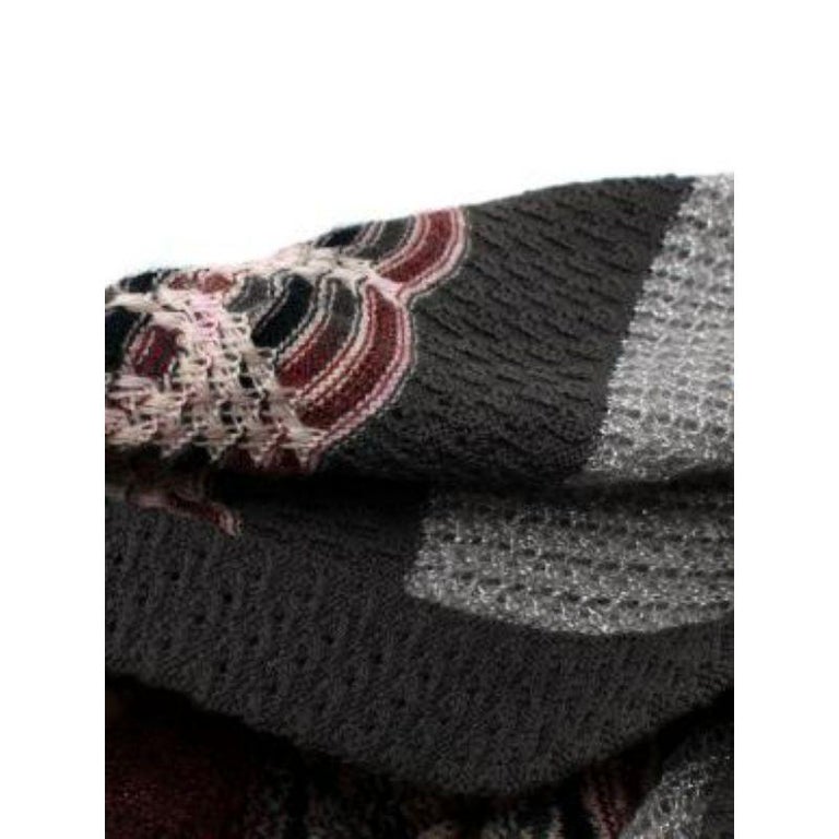 Grey Metallic Knit Poncho For Sale at 1stDibs