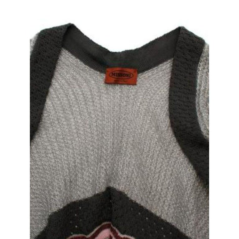 Grey Metallic Knit Poncho For Sale at 1stDibs