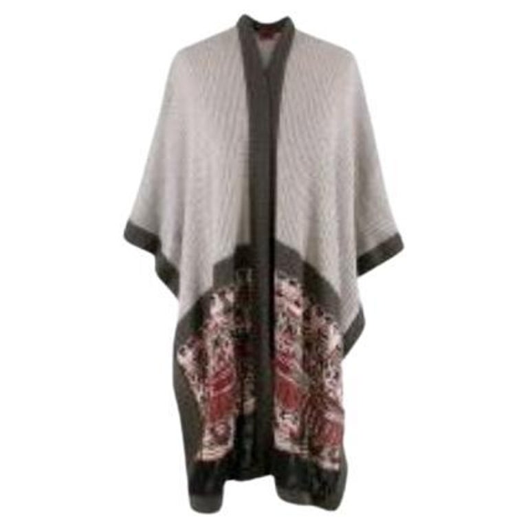 Grey Metallic Knit Poncho For Sale at 1stDibs