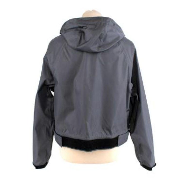 Grey nylon hooded jacket For Sale at 1stDibs