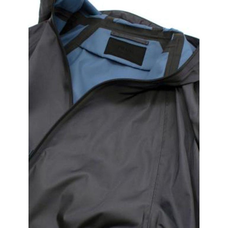 Grey nylon hooded jacket For Sale at 1stDibs