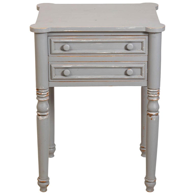 Grey Painted Two Drawer Table at 1stDibs