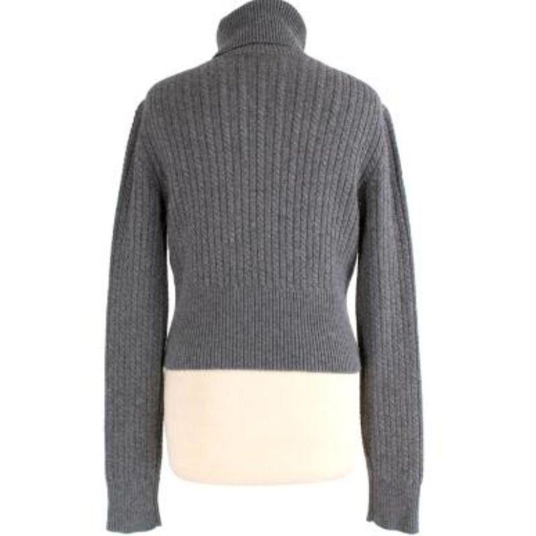 Grey Roll Neck Crop Jumper For Sale at 1stDibs
