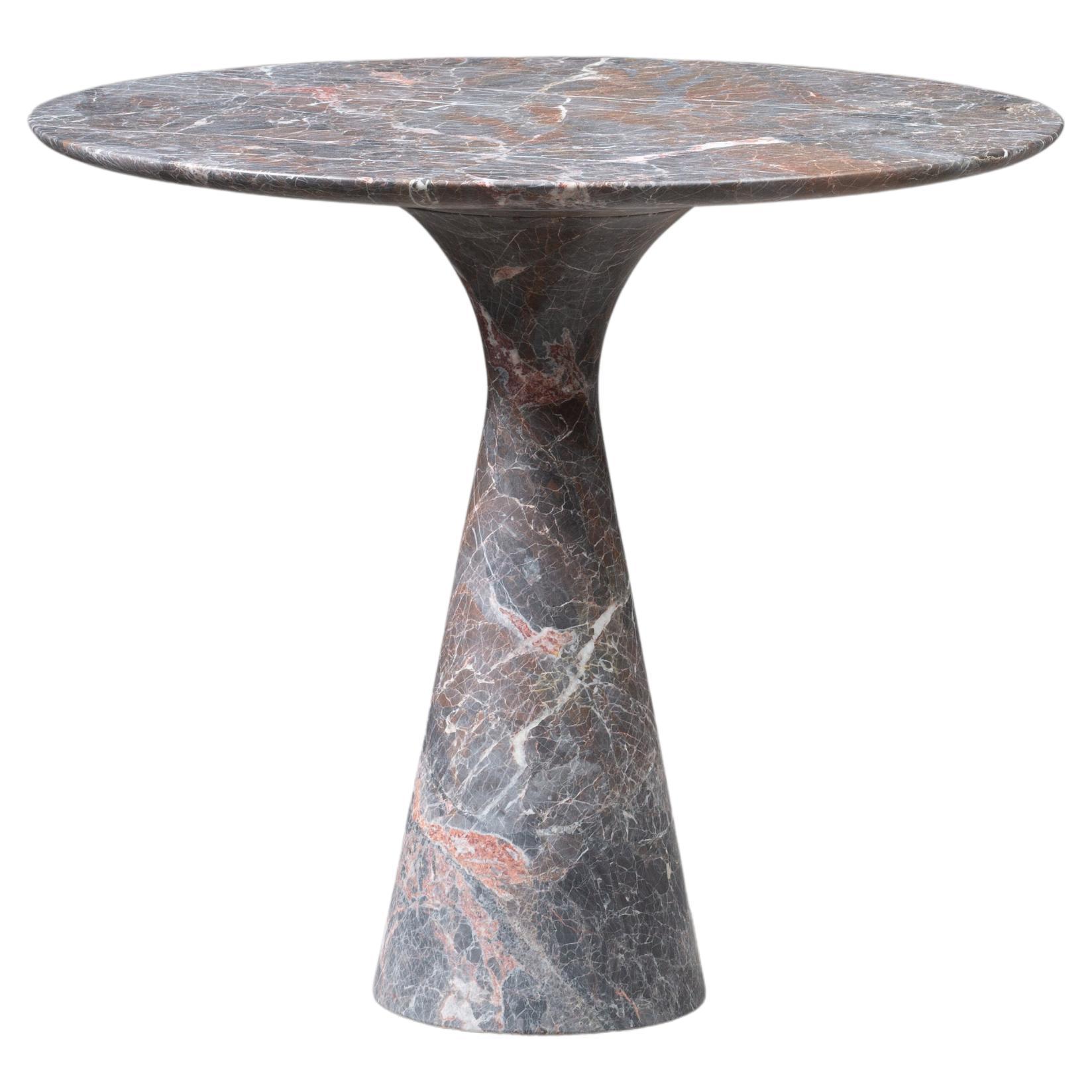 Travertino Rosso Refined Contemporary Marble Side Table at 1stDibs