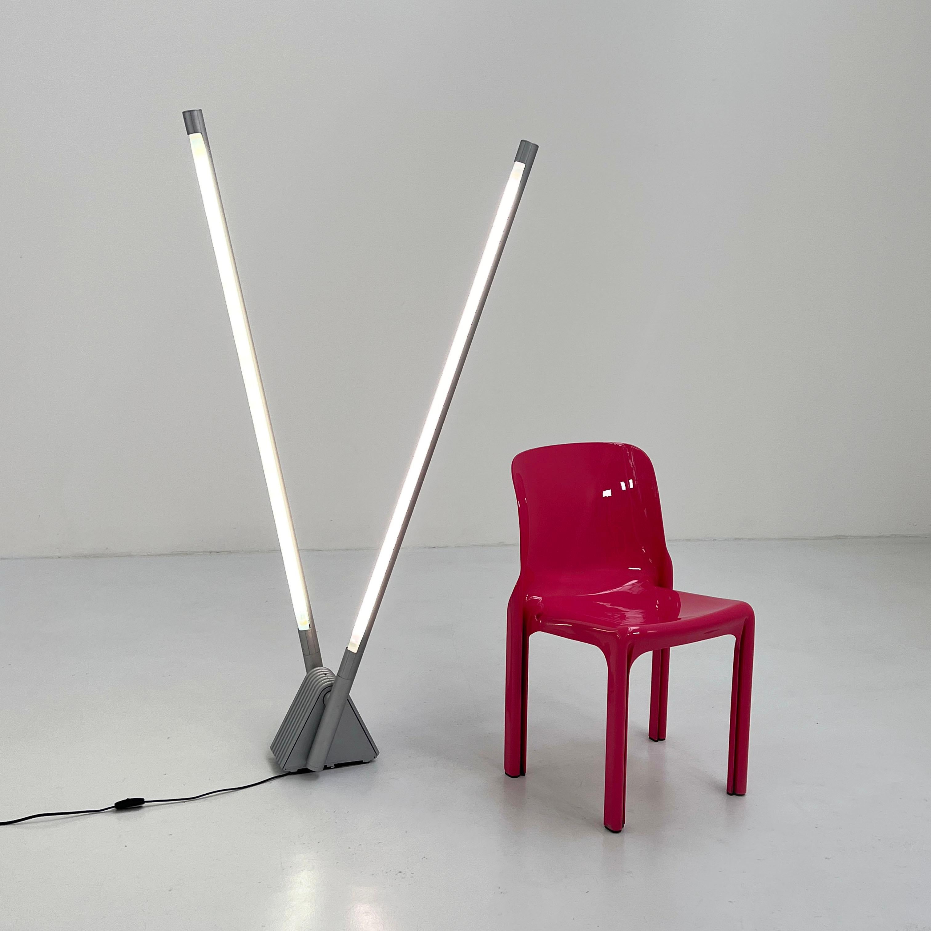 Grey Sistema Flu Floor Lamp by Rodolfo Bonetto for Luci Italia, 1980s ...