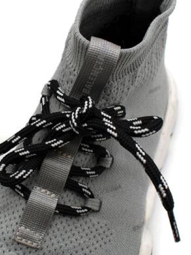 Grey Speed Lace-Up Knit Trainers For Sale at 1stDibs