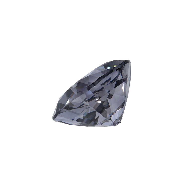 Grey Spinel Ring Gem 4.08 Carat Cushion For Sale at 1stDibs