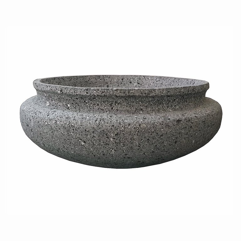 Grey Volcanic Stone Bowl For Sale at 1stDibs