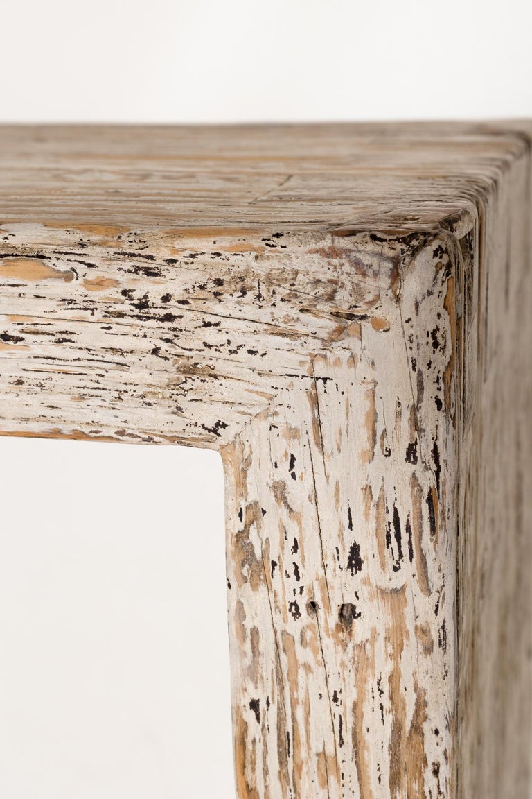 Grey Waterfall Console Table in Reclaimed Elm at 1stDibs