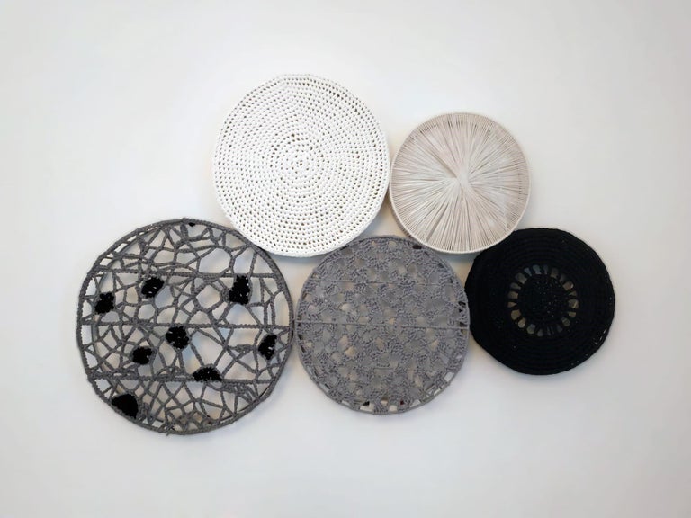 Grey White Black Natural Knitted Big Wall Light Set For Sale at 1stDibs