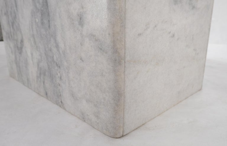 Grey and White Marble Rounded Corners Single Pedestal Dining Conference ...