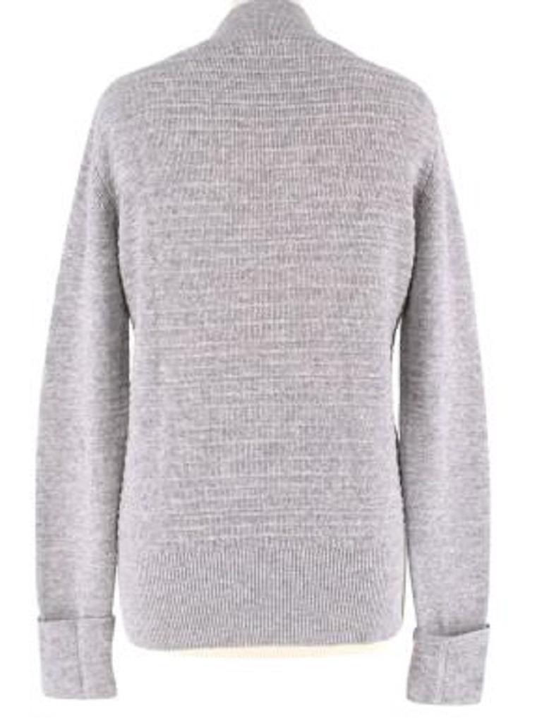 Grey Wool Knitted Jumper with Collar Detail For Sale at 1stDibs