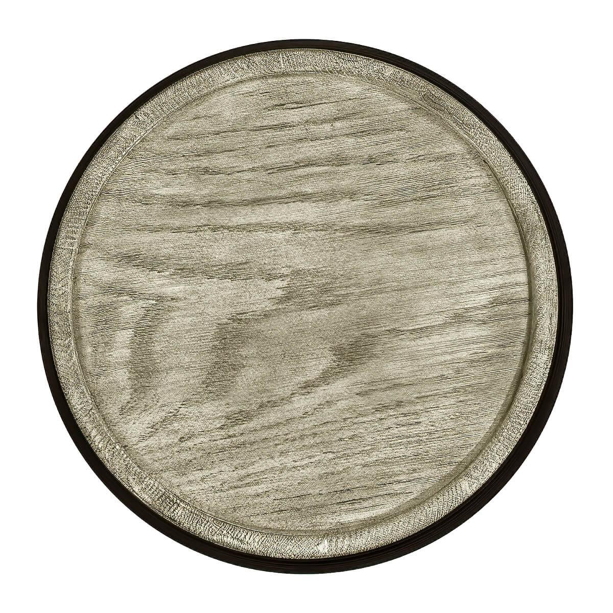 Greyed Oak Barrel Side Table at 1stDibs | wine barrel nightstand