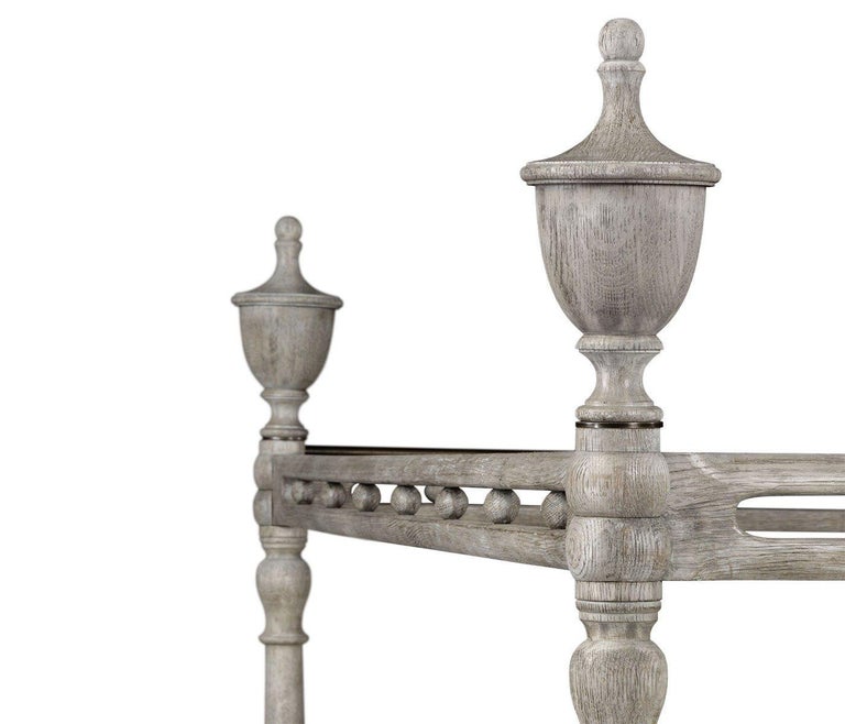 Greyed Oak Four Post King Bed For Sale at 1stDibs