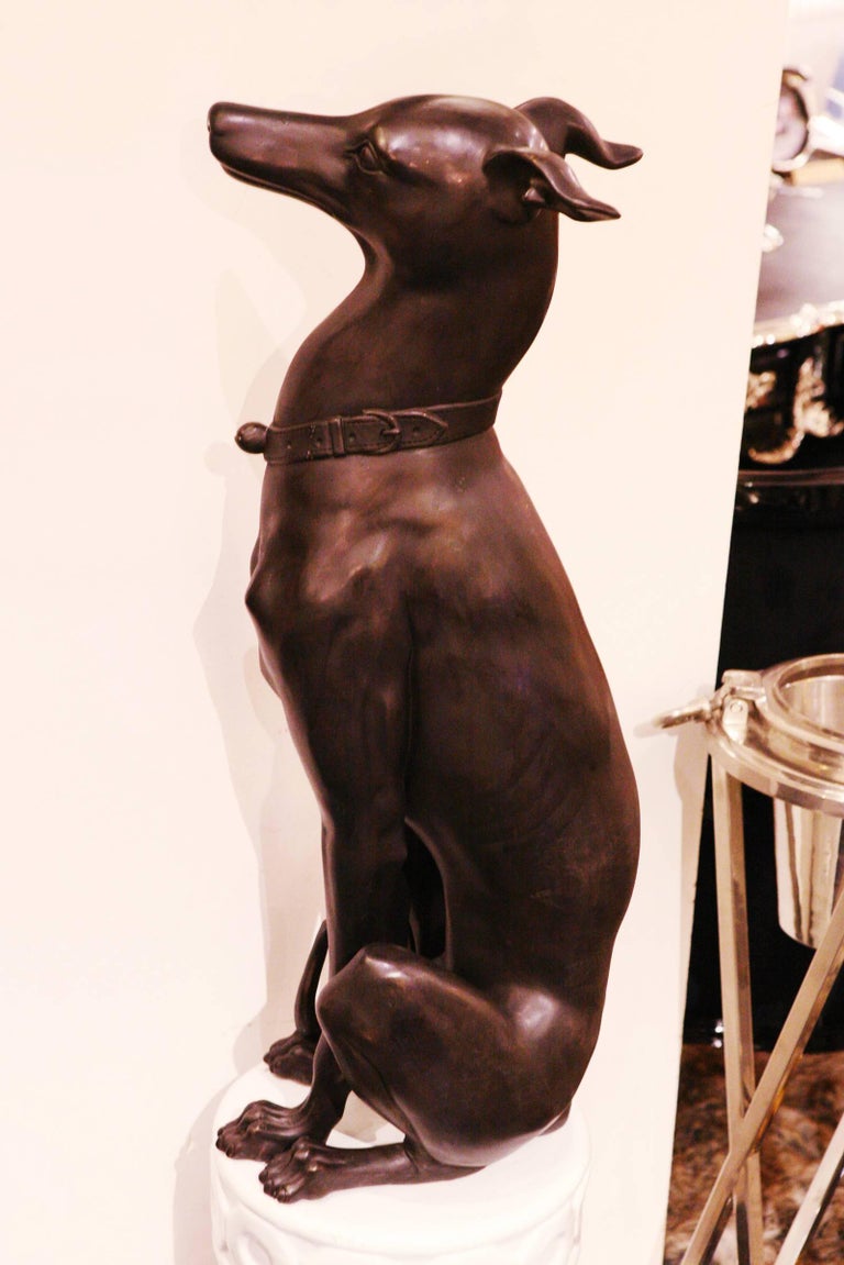 Greyhound Sculpture Set of Two in Solid Bronze at 1stDibs
