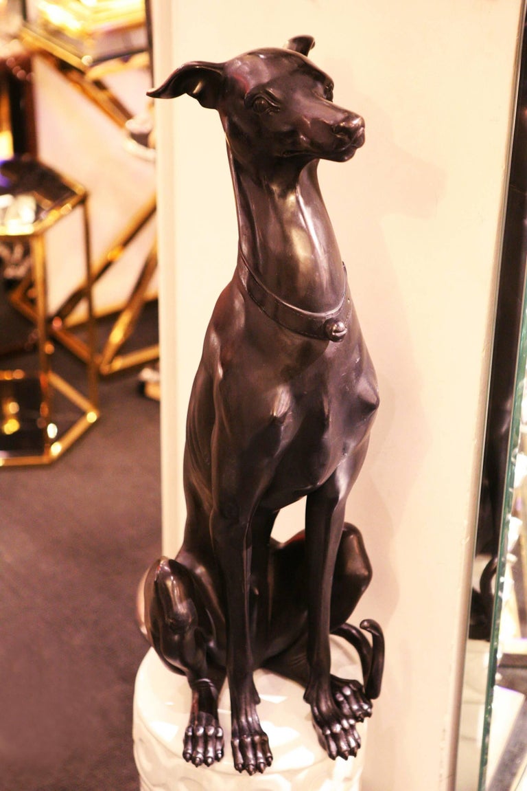 Greyhound Sculpture Set of Two in Solid Bronze at 1stDibs