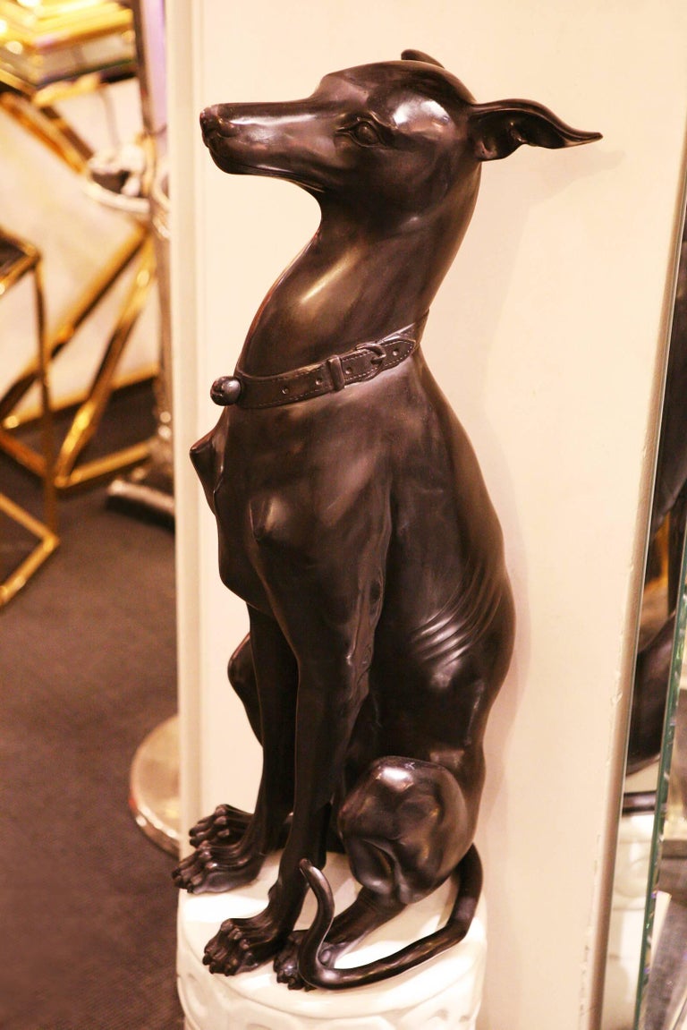 Greyhound Sculpture Set of Two in Solid Bronze at 1stDibs