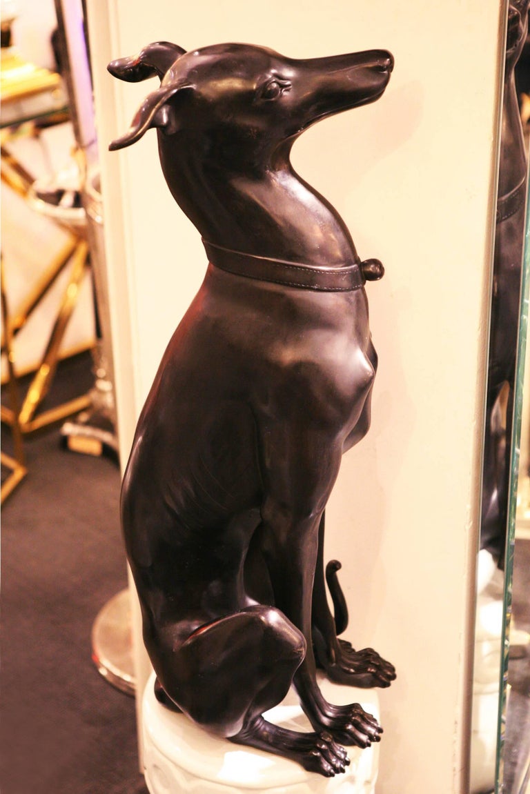 Greyhound Sculpture Set of Two in Solid Bronze at 1stDibs