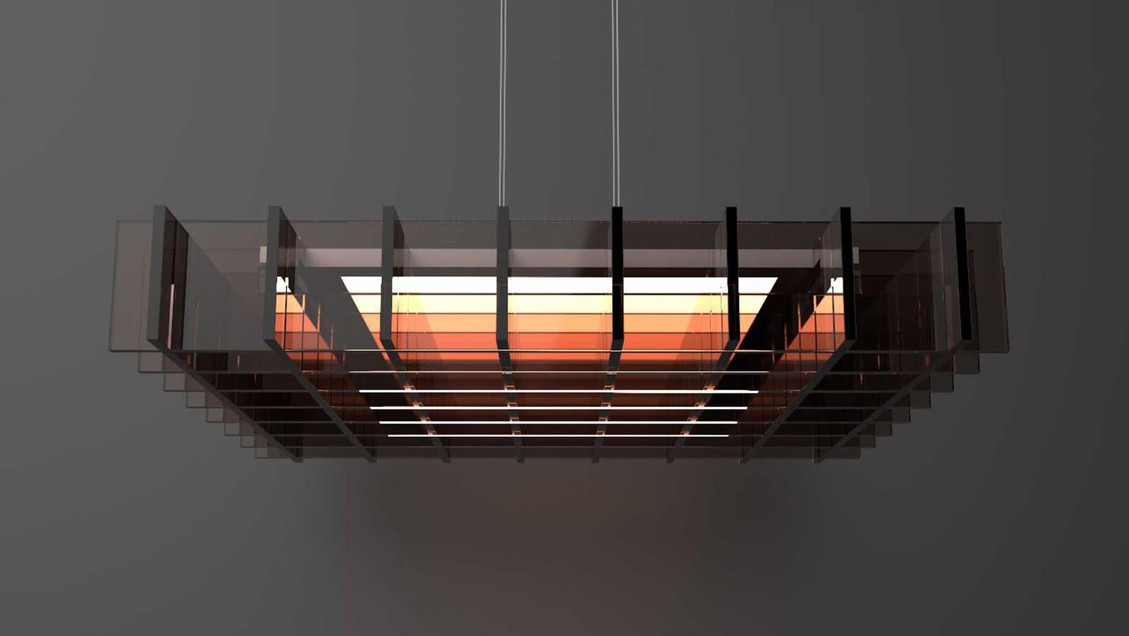 Grid 1:1 LED Pendant Light with Bronze Slats by Pablo Designs at ...