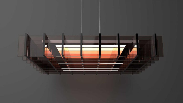 Grid 1:1 LED Pendant Light with Bronze Slats by Pablo Designs at ...