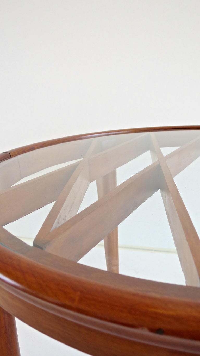 Grid Pattern Walnut Coffee Table Style Gio Ponti, 1940 at 1stDibs