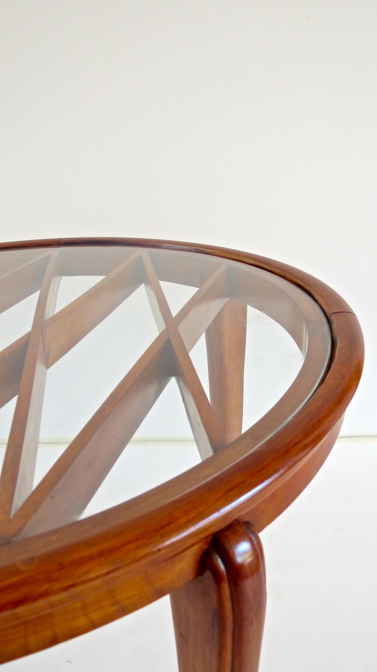 Grid Pattern Walnut Coffee Table Style Gio Ponti, 1940 at 1stDibs