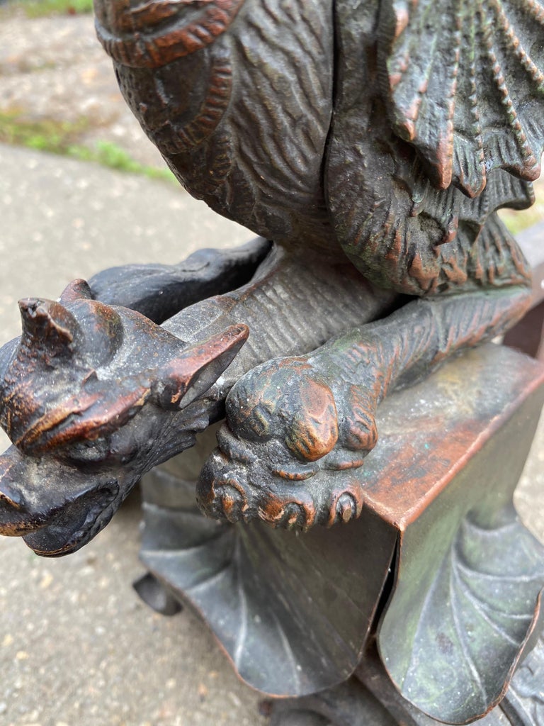 Griffin/ Dragon Bronze Andirons at 1stDibs
