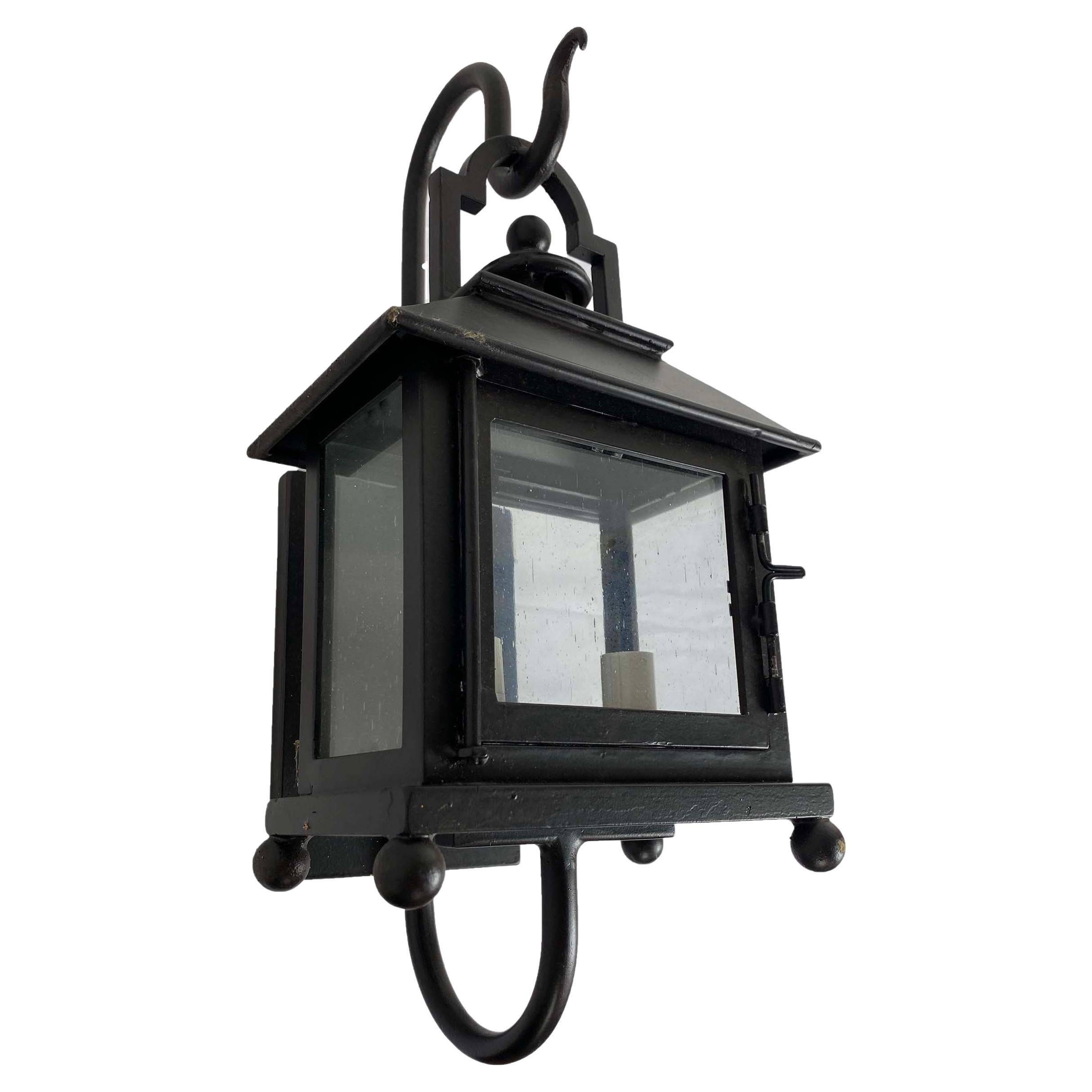 Iron Scroll Lantern on Italian Style Bracket For Sale at 1stDibs